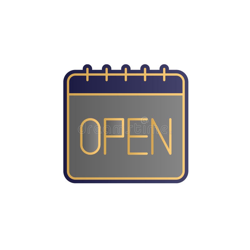 Calendar, Open Color Gradient Icon Stock Illustration - Illustration of ...