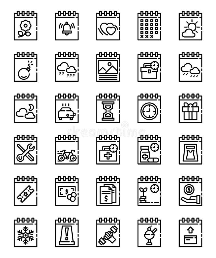 Calendar Date Outline stock vector. Illustration of printing - 192917500