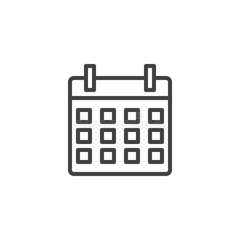 Calendar outline icon stock vector. Illustration of deadline - 134425912 Calendar outline icon stock vector. Illustration of deadline - 134425912