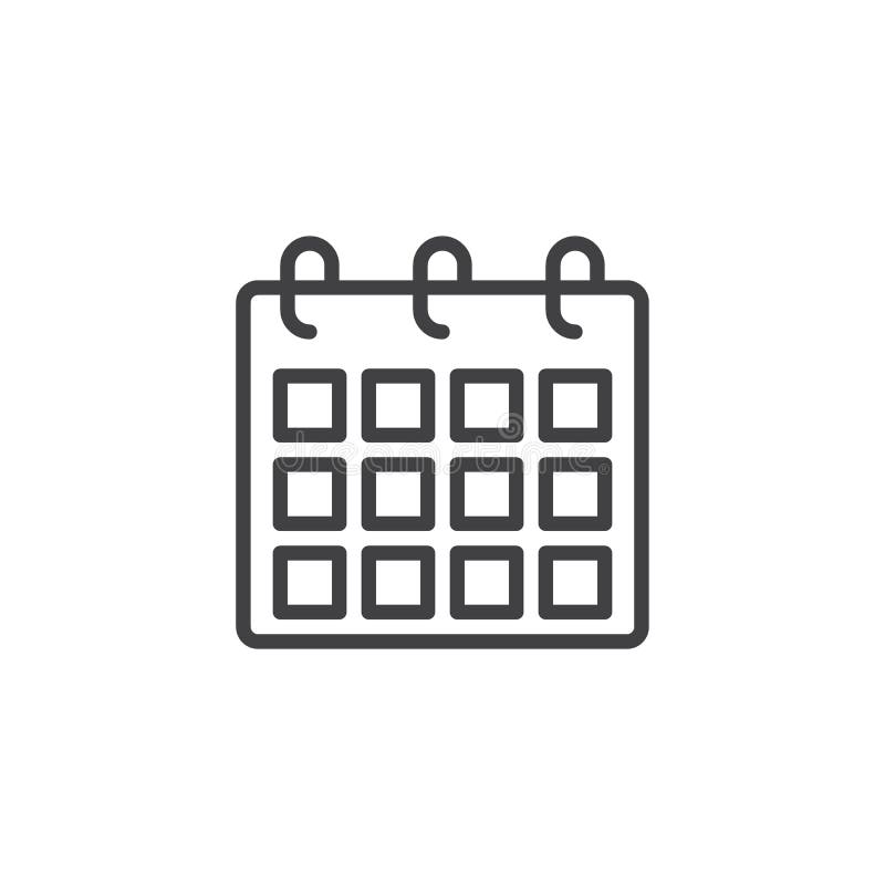 Calendar outline icon stock vector. Illustration of diary - 126607646 Calendar outline icon stock vector. Illustration of diary - 126607646