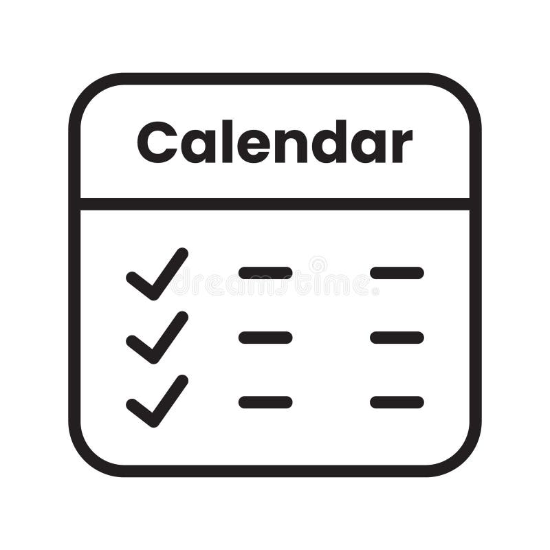 Calendar Outline Icon, Linear Calendar Icon Stock Vector - Illustration ...