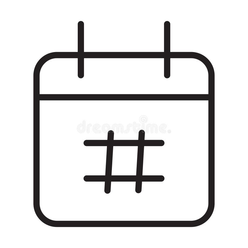 Calendar Outline Icon, Linear Calendar, Black and White Transparent ...