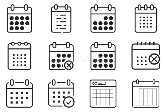 Calendar Outline Icon Set and Calendar Icon, Calendar, Calendar Outline ...