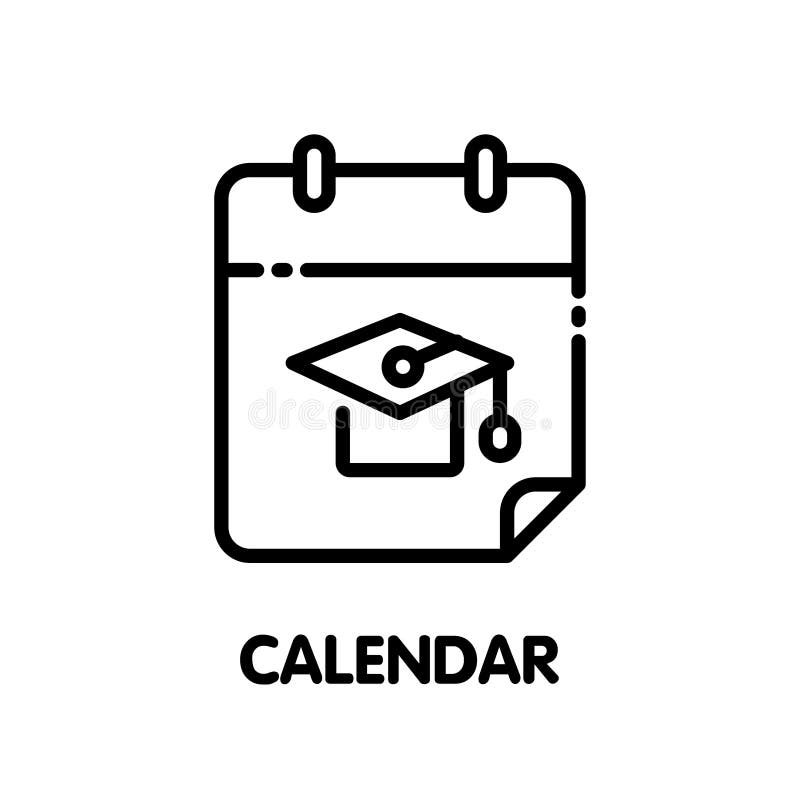 Calendar Outline Icon Style Design Illustration on White Background ...