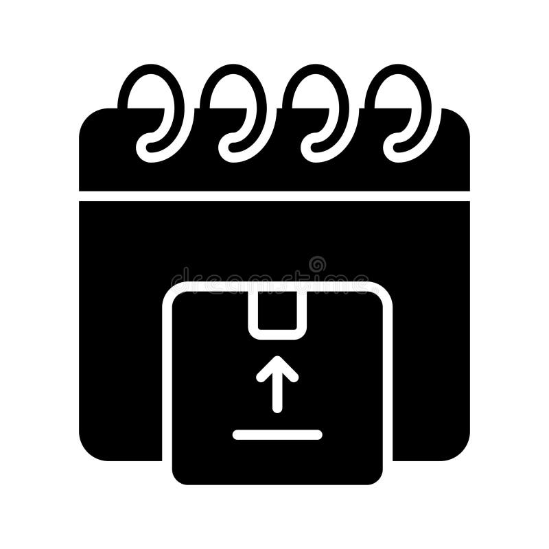 Calendar with Package Denoting Concept Icon of Parcel Date, Parcel ...