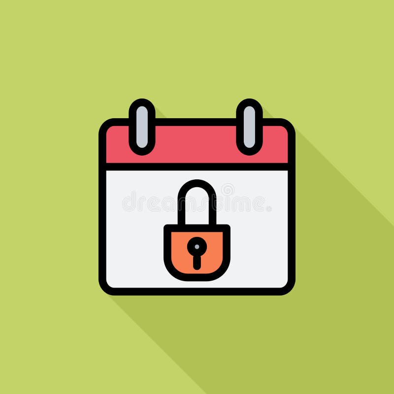 Calendar with padlock stock vector. Illustration of insignia - 93392364