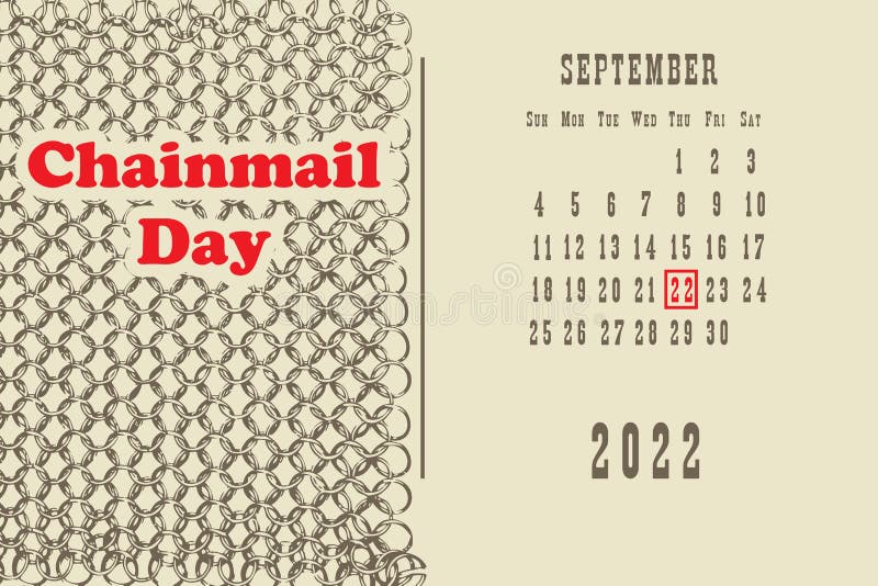 Chainmail Day stock vector. Illustration of weaving - 256874989