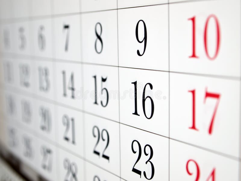 Close Up of Calendar on the Table Stock Image - Image of event, trip ...
