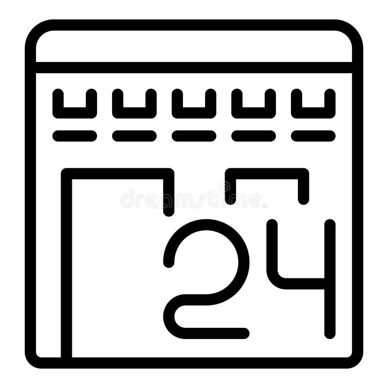 Calendar Page Icon with Date 24 Stock Vector - Illustration of flat ...