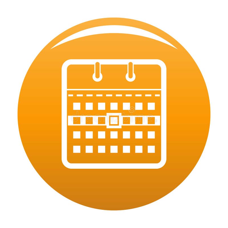 Calendar Page Icon Vector Orange Stock Vector - Illustration of orange ...