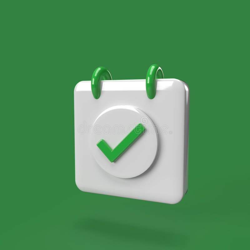 Calendar Page with Mark Date, Cartoon Minimal Style. 3d Render ...