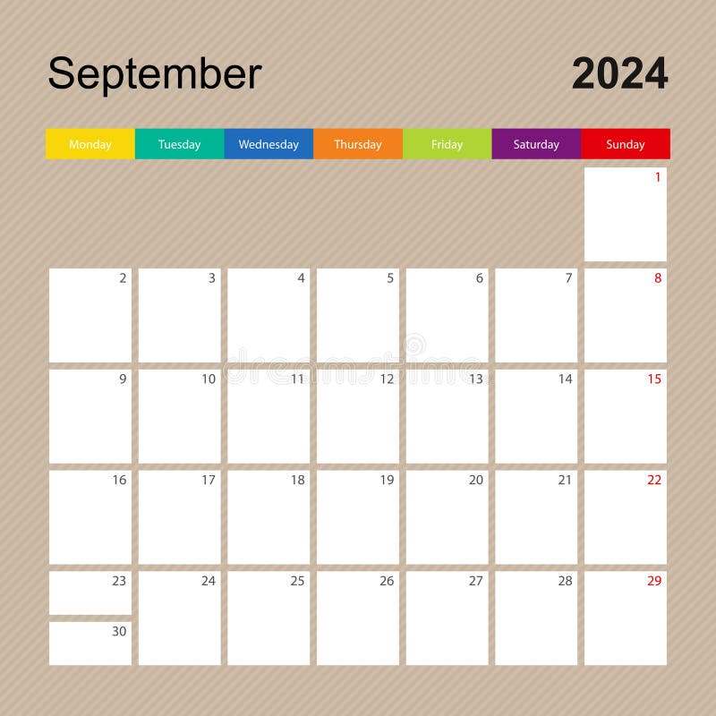 Calendar for September 2022, Blue Circle Design. English Language, Week ...