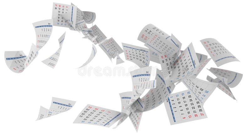 Calendar on Leaf September October 2020 Flying Falling Isolated - 3d ...