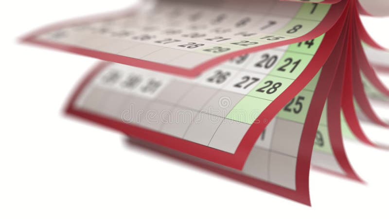 Calendar Pages Turneng in Slow Motion Stock Video - Video of meeting ...