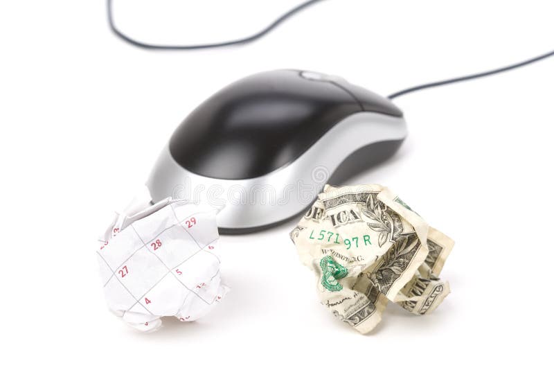 Calendar Paper Ball and Computer Mouse Stock Photo - Image of planning ...