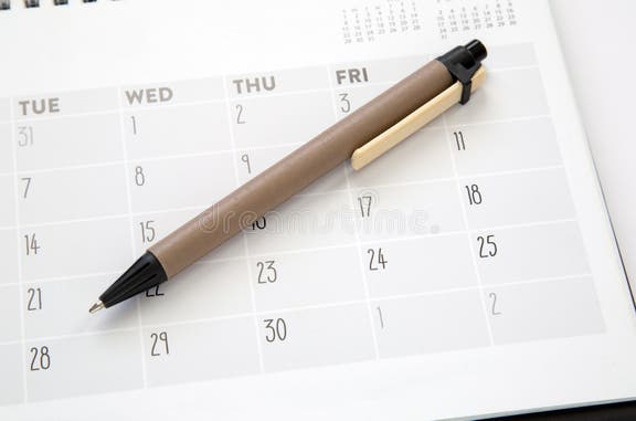Calendar and pen stock image. Image of black, remember - 49336563