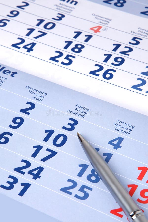 Calendar with pen stock image. Image of event, agenda - 61716987