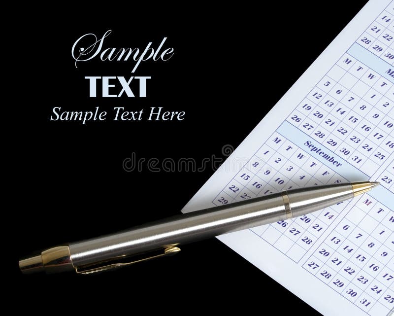 Calendar and Pen with Copy Space Stock Image - Image of copy, reminder ...