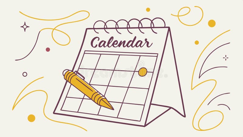 Calendar with Pen Marking Date, Planning and Scheduling Concept Vector ...