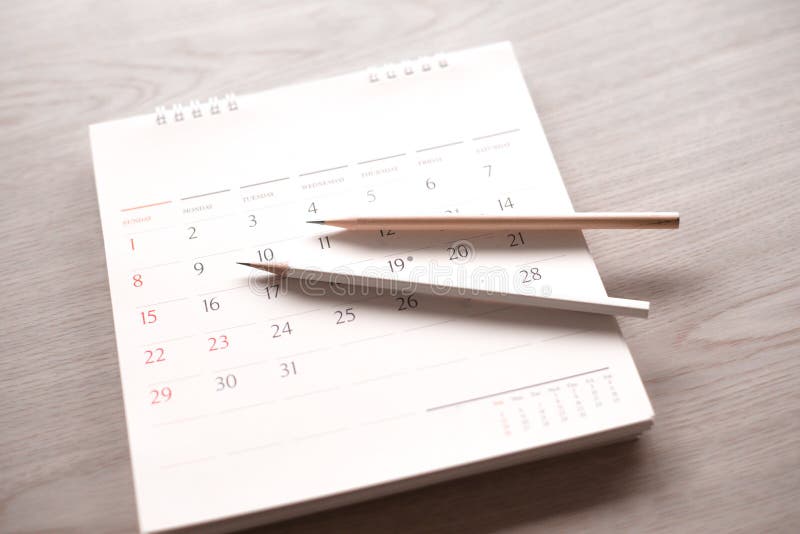 Calendar in plan concept. stock photo. Image of collection - 113136766