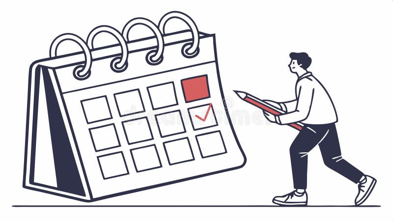 Calendar with Person, Schedule, Appointment, and Planning Vector Design ...