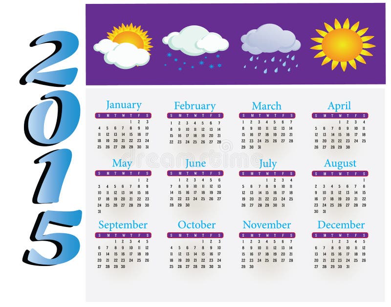 The Calendar with a Picture of the Seasons. Stock Vector - Illustration ...