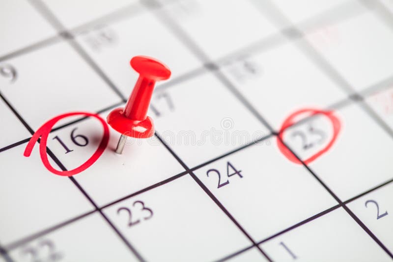 Embroidered Pin on a Calendar on the 16th with Stock Image - Image of ...