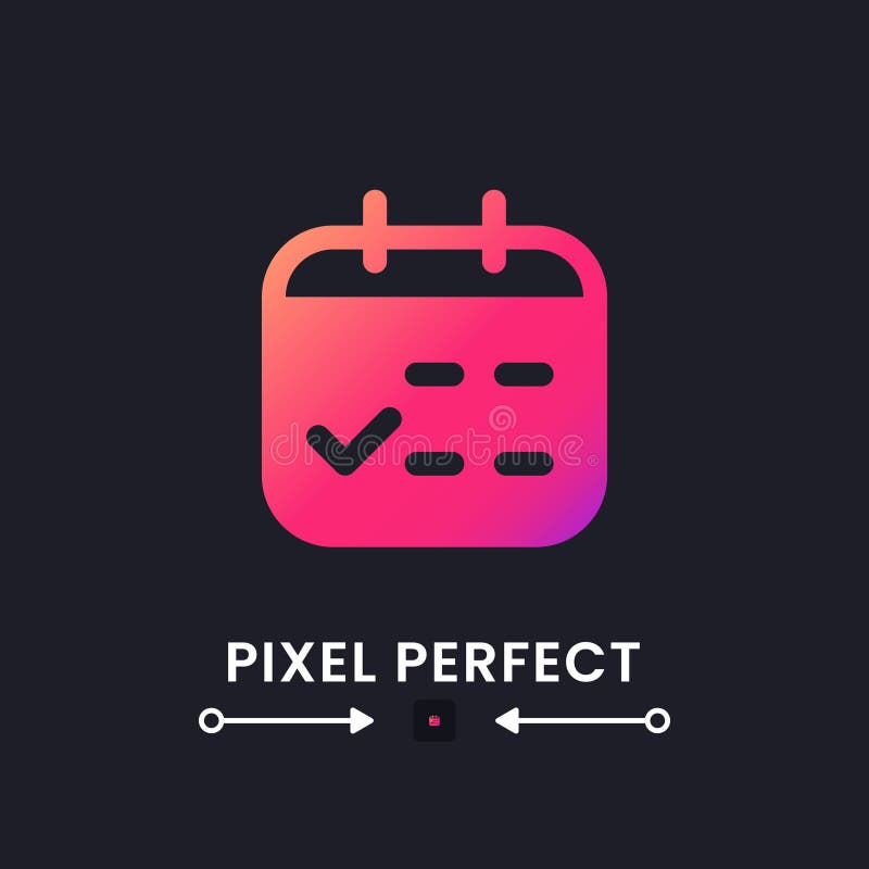 Calendar Pink Solid Gradient Desktop Icon on Black Stock Vector - Illustration of deadline ...