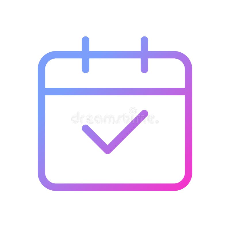 Calendar Pixel Perfect Gradient Linear Ui Icon Stock Vector ...