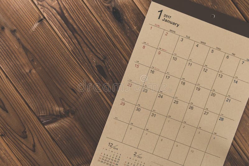 A Calendar Placed on the Table Stock Photo - Image of memories, meet ...