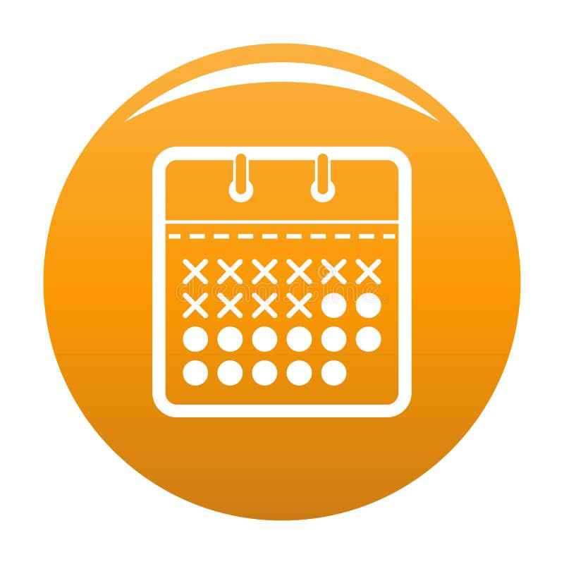 Calendar Plan Icon Vector Orange Stock Vector - Illustration of object ...