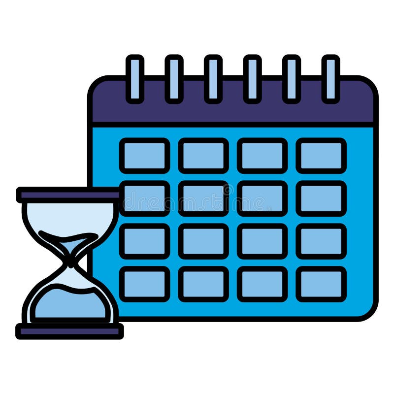Hourglass with Planner Showing Concept Vector of Project Deadline, Time and Date Icon Stock ...