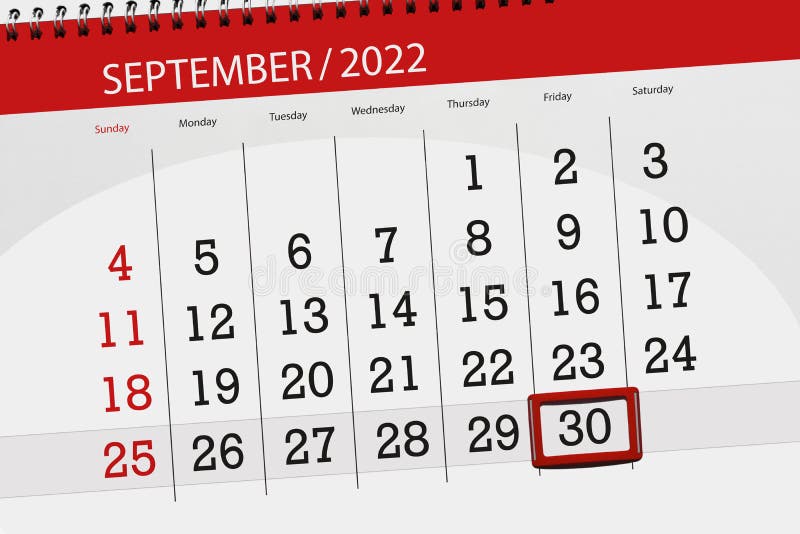 Calendar Planner for the Month September Stock Image - Image of time ...