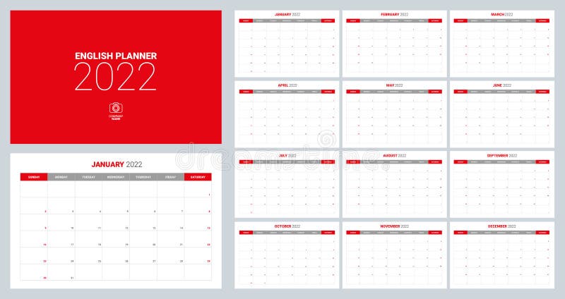 Calendar Planner for 2022. the Week Starts on Monday Stock Vector ...