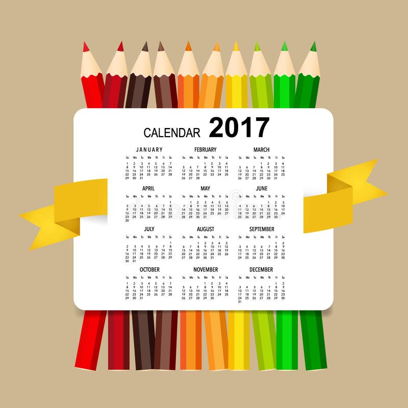 2017 Calendar Planner, Vector Design Template. Set of 12 Months Stock ...