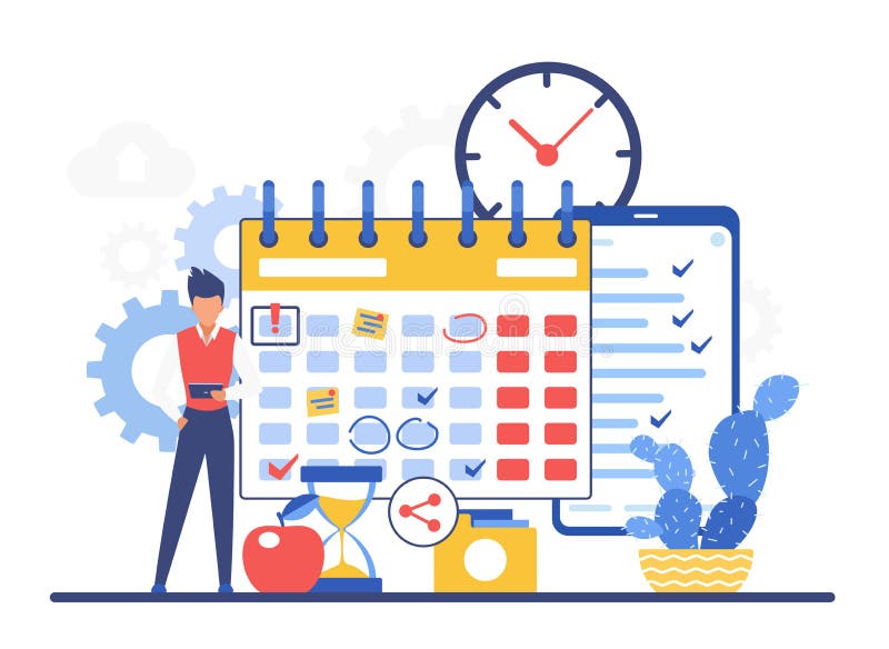 Calendar Planning Timesheet Schedule Program Stock Vector ...