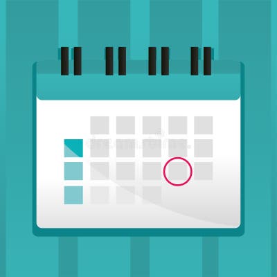 Calendar and red circle stock vector. Illustration of time - 222346540