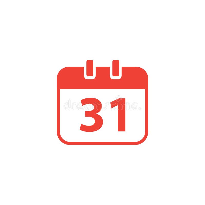 Calendar Red Icon on White Background. Red Flat Style Vector ...