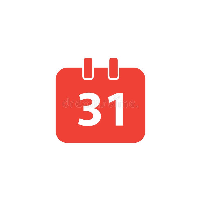 Calendar Red Icon on White Background. Red Flat Style Vector ...