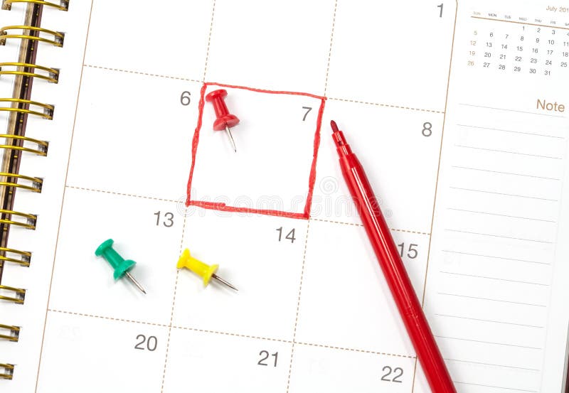 Calendar with red marking stock photo. Image of calendar - 60836994