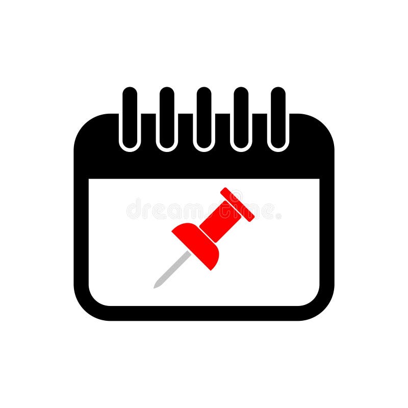 Calendar with a Red Push Pin Stock Vector - Illustration of hygiene ... Calendar with a Red Push Pin Stock Vector - Illustration of hygiene ...