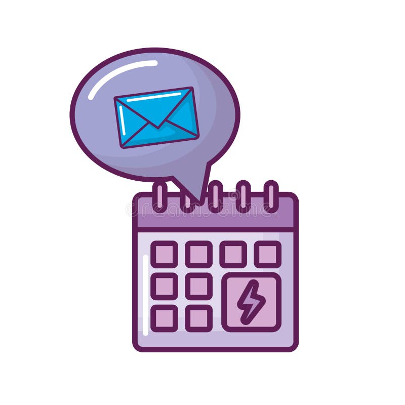 Calendar Reminder with Envelope Stock Illustration - Illustration of ...