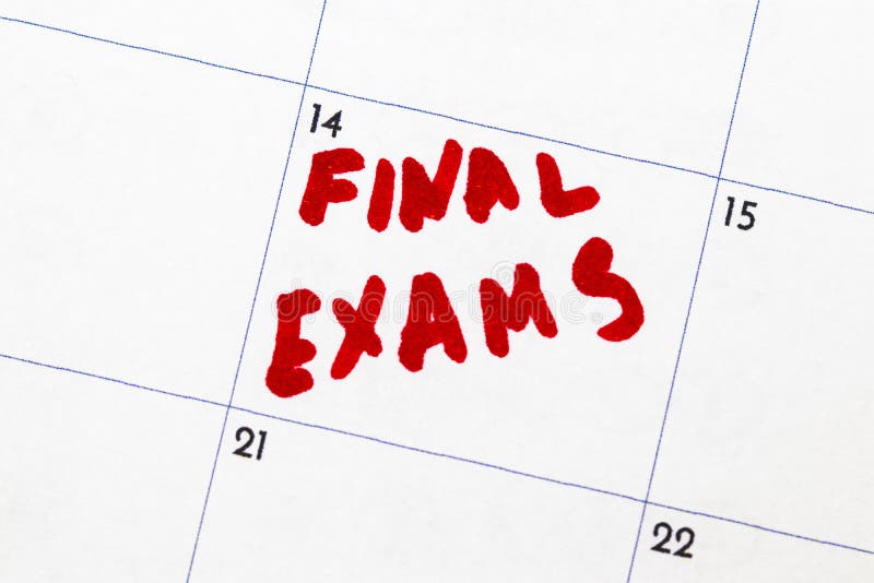Calendar Reminder, Final Exams,circled in Red Marker Stock Image ...
