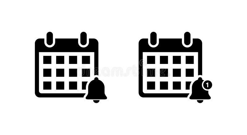 Calendar Reminder Icon. Date Notification Bell Sign Symbol Stock ...
