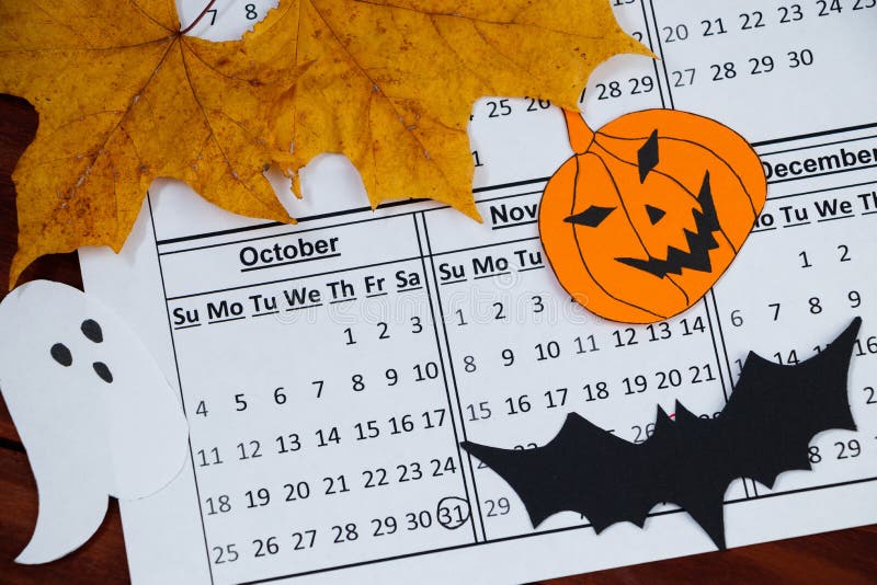 Calendar Reminder., Traditional Halloween Holiday Stock Photo - Image ...