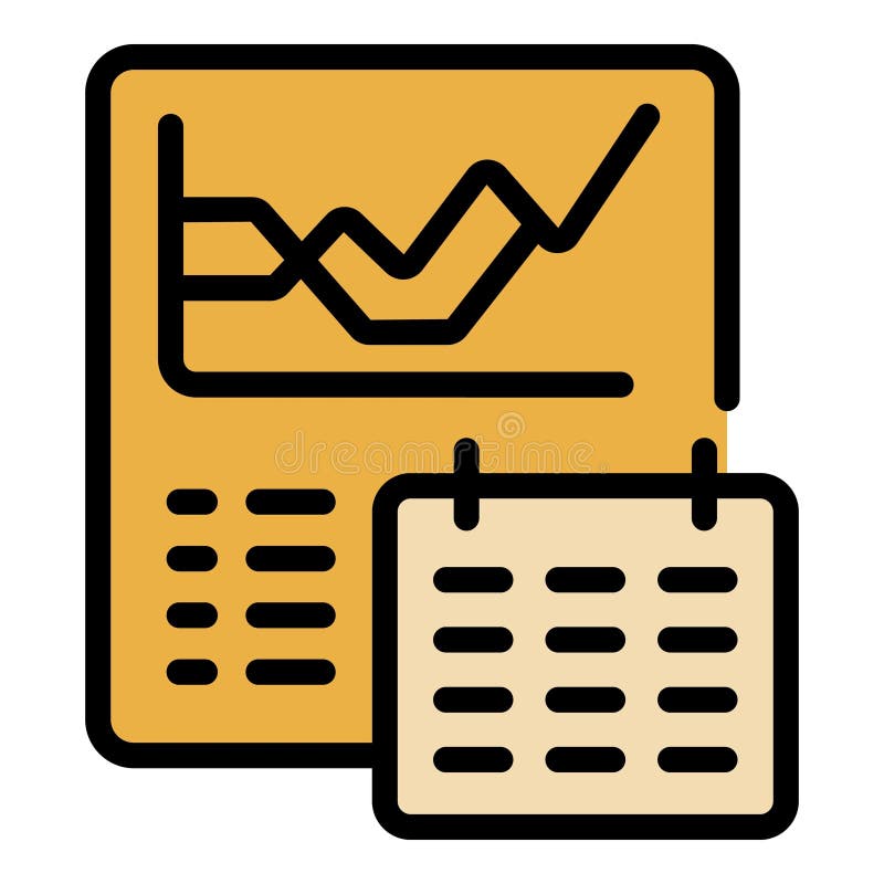 Calendar Report Icon Vector Flat Stock Vector - Illustration of ...