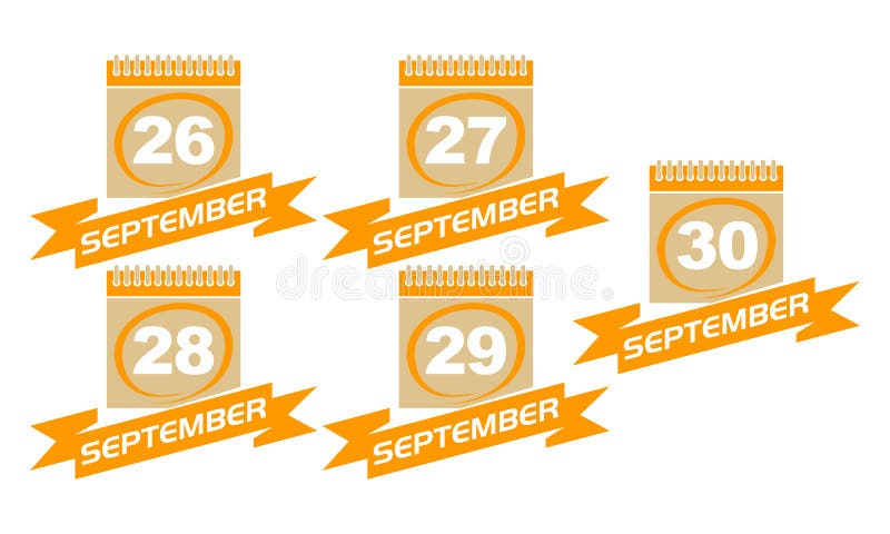 Calendar with Ribbon Set stock vector. Illustration of deadline - 108354187