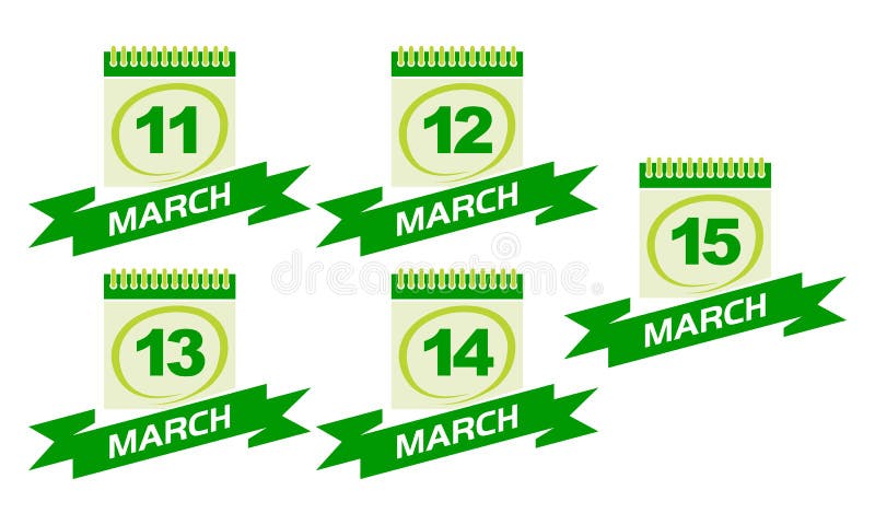 Calendar with Ribbon Set stock vector. Illustration of date - 108354202