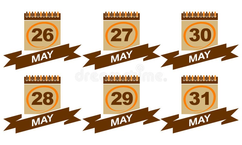 Calendar with Ribbon Set stock vector. Illustration of friday - 108354327