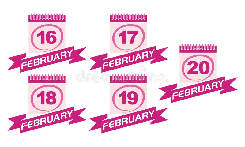 Calendar with Ribbon Set stock vector. Illustration of month - 108354269
